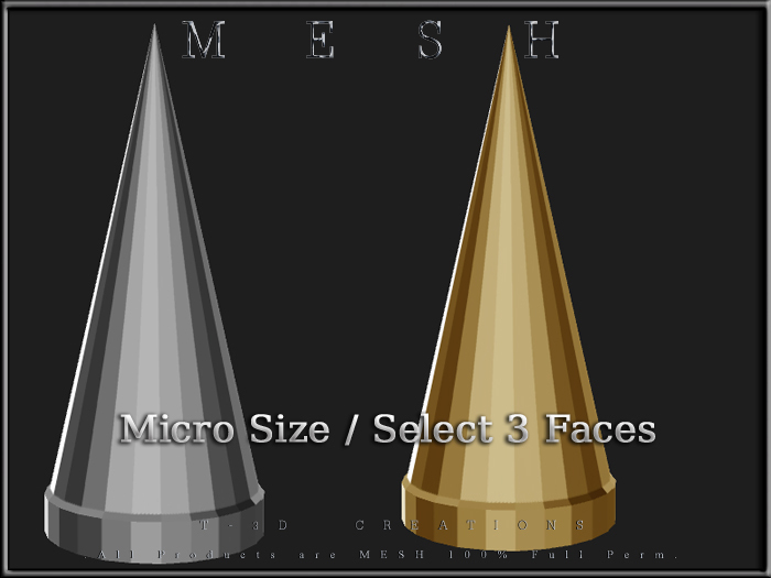 Second Life Marketplace - T-3D Creations [SPIKE No.2] Micro MESH - Full ...