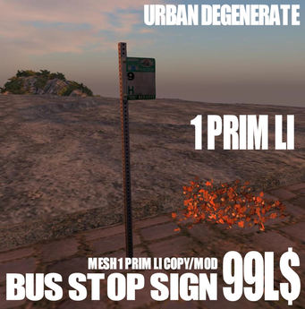 Second Life Marketplace - Bus Stop Sign