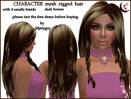 Second Life Marketplace - Character woman dark brown long mesh hair ...