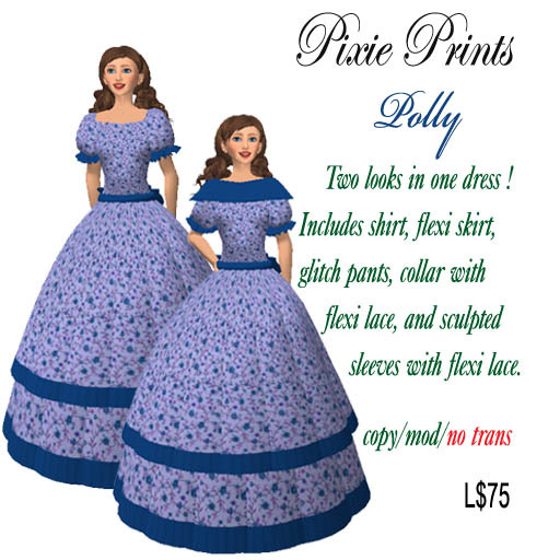 Second Life Marketplace - Pixie Prints Polly in Indigo