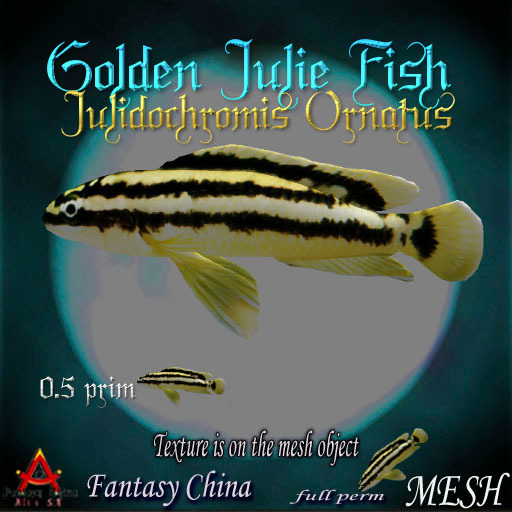 Second Life Marketplace - Fantasy China mesh Golden Julie Fish full ...