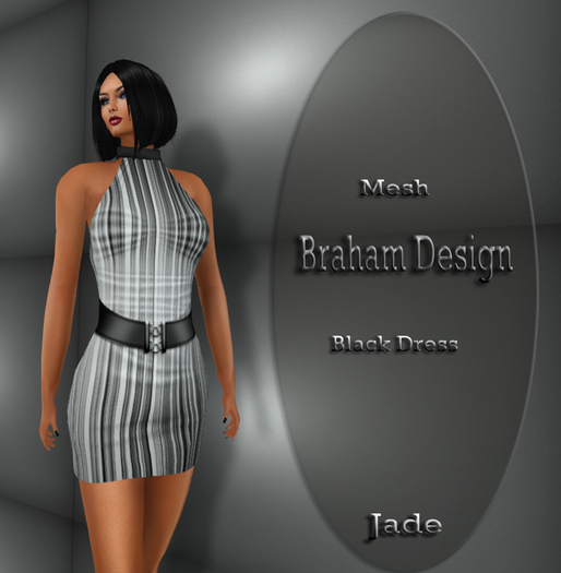 Second Life Marketplace - Braham Design Jade Black Dress Mesh