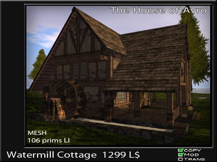 Second Life Marketplace - Watermill Cottage - mesh - 106 prims Gothic ...