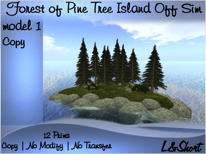 Second Life Marketplace - Forest Pine Trees Island Off Sim-COPY-64mt ...