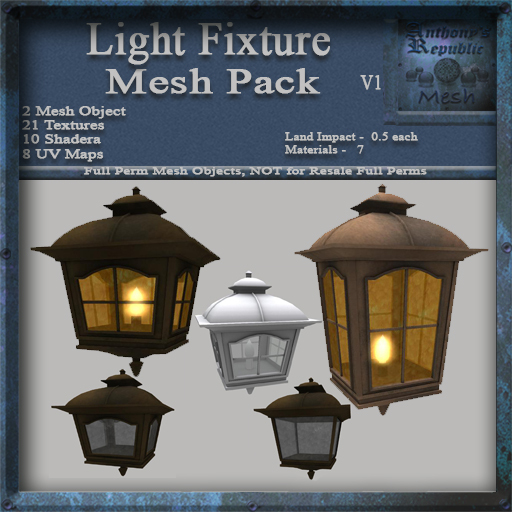 Second Life Marketplace - Light Fixture V1 Mesh Kit, Antique Outdoor ...