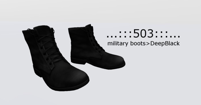 Second Life Marketplace - ...:::503:::... military boots>DeepBlack