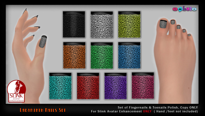 Second Life Marketplace - [ bubble ] Labyrinth Nails Set