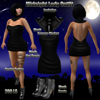 Second Life Marketplace - - LS - Midnight Lady Outfit