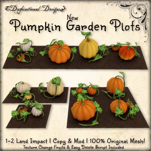 Second Life Marketplace - [DDD] New Pumpkin Garden Plots