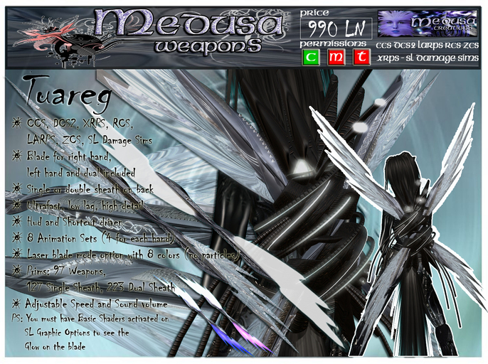 Second Life Marketplace - ~ Medusa Weapons ~ Tuareg (Boxed)