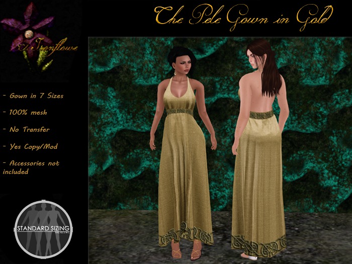 Second Life Marketplace - The Ironflower - Pele Gown in Gold