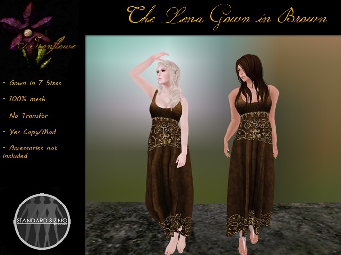 Second Life Marketplace - The Ironflower - Lena Gown in Brown