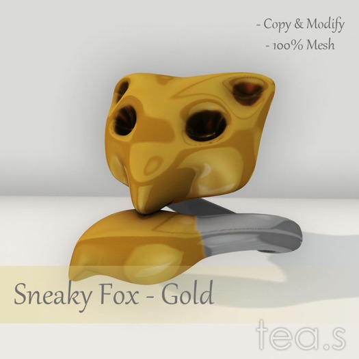 Second Life Marketplace - [tea.s] Sneaky Fox Ring - Gold