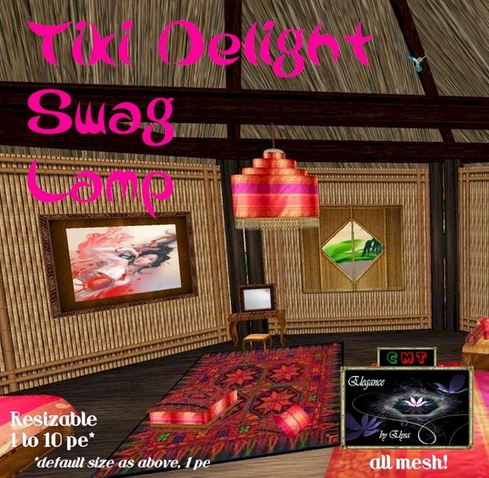 Second Life Marketplace - *EbE* Swag Lamp (Tiki Delight) with resizer