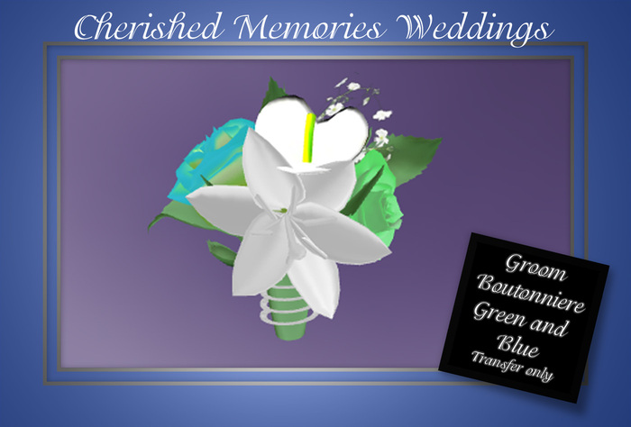 Second Life Marketplace - Green and Blue Rose Groom Boutonniere