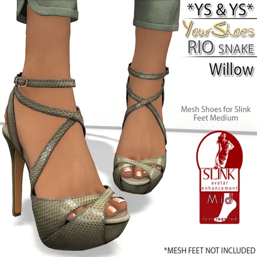 Second Life Marketplace - *YS&YS* Rio Shoes Snake Willow