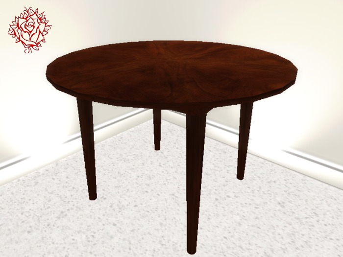 Second Life Marketplace - Wooden Round Mesh Table