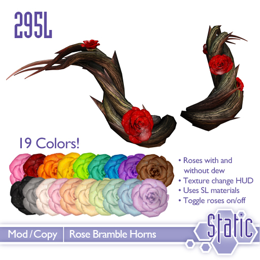 Second Life Marketplace - ::Static:: Rose Bramble Horns