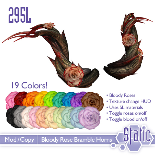 Second Life Marketplace - ::Static:: Bloody Rose Bramble Horns
