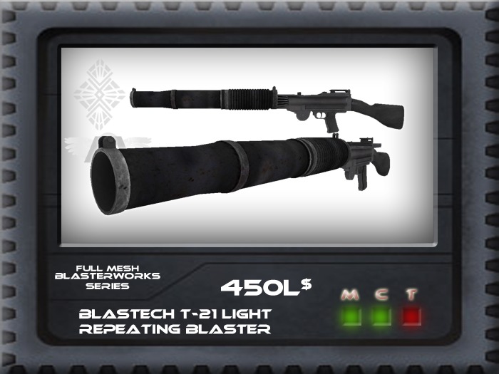 Second Life Marketplace - [CrashD-AA] Blastech T-21 Light Repeating Blaster