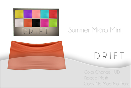 Second Life Marketplace - DRIFT Summer Micro Mini [MESH] DEMO
