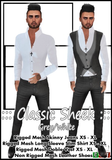 Second Life Marketplace - T&C ::: Classic Sheek ::: Men's Mesh Outfit ...
