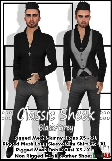 Second Life Marketplace - T&C ::: Classic Sheek ::: Men's Mesh Outfit ...