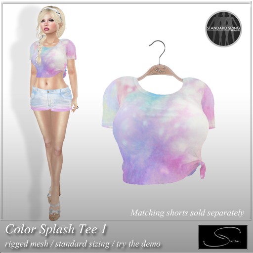 Second Life Marketplace - [Stellar] Color Splash Tee 1