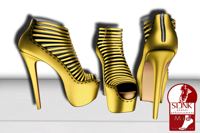 Second Life Marketplace - .:Vitrimi:. Leather Pumps (Slink Med) Lemon