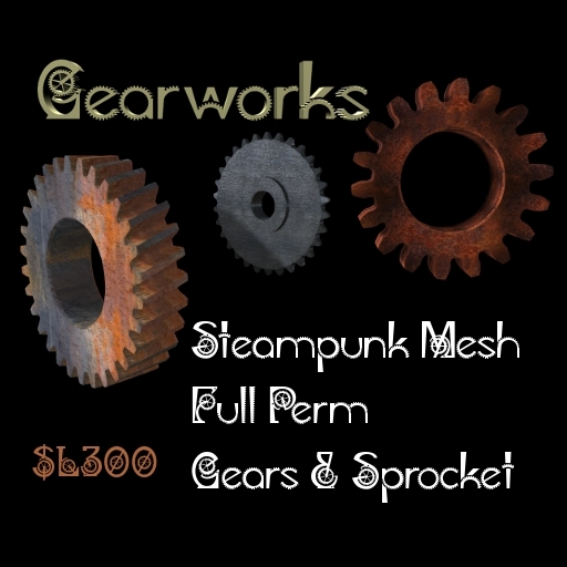 Second Life Marketplace - Steampunk Gears, Sprockets, Cogs Full Perm Mesh