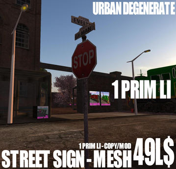 Second Life Marketplace - Street Sign Mesh 1 Prim