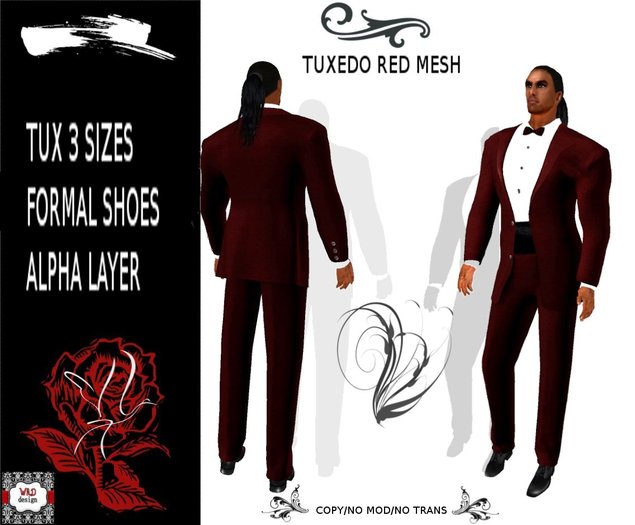 Second Life Marketplace - Tuxedo MESH RED