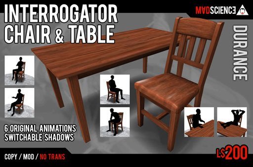 Second Life Marketplace - [MadScience] Durance Interrogator set