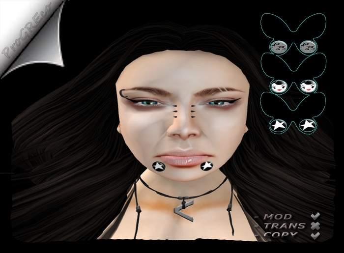 Second Life Marketplace - [ProGREco] Piercing Pack [11] (Face) Dark Silver