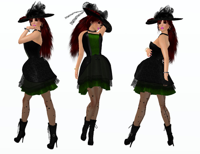Second Life Marketplace - TW>Ladys Gothic Dress Black green