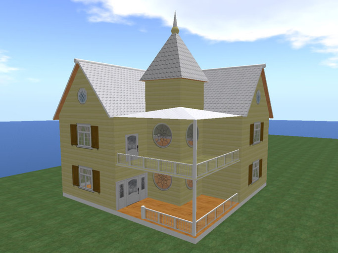 Second Life Marketplace - RE Victorian 2 Story Yellow Home - Low Prim ...