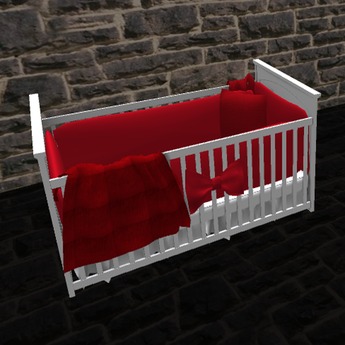 Second Life Marketplace - Goth Vampire Unisex Crib cot bed red white ...