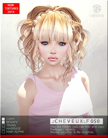 Second Life Marketplace - .:CHEVEUX:.F050 BLACKS HAIR SET