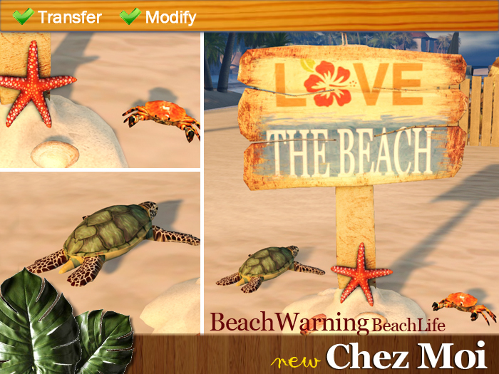 Second Life Marketplace - Warning Sign BeachLife ♥ NEW Chez Moi