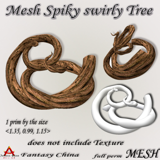 Second Life Marketplace - Fantasy China Mesh Spiky swirly Tree full ...
