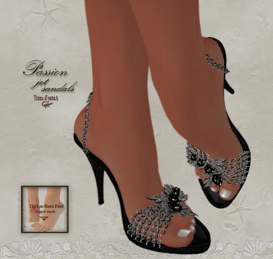 Second Life Marketplace - Terra d'ombrA ☼PASSION sandals Jet