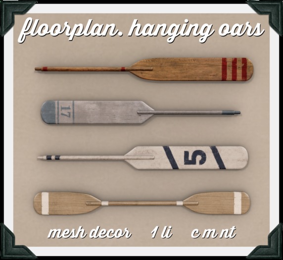 Second Life Marketplace - floorplan. hanging oars [boxed]