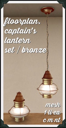 Second Life Marketplace - floorplan. captain's lantern set / bronze [boxed]