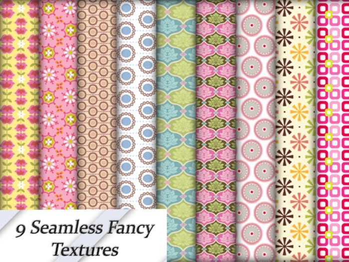 Second Life Marketplace - 9 FULL PERM Seamless Fancy Textures vol2