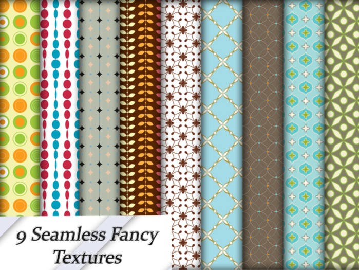 Second Life Marketplace - 9 FULL PERM Seamless Fancy Textures vol3
