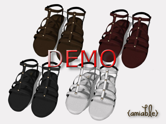 Second Life Marketplace - {amiable}Mesh Gladiator Sandals(DEMO)