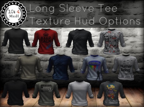 Second Life Marketplace - *10: 4 Mesh ~ Long Sleeve Tee Demo ~ With Hud