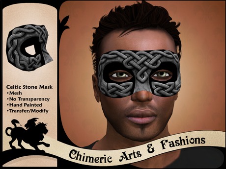 Second Life Marketplace - Celtic Stone Mask (Grey)