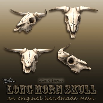 Second Life Marketplace - - TESLA - Mesh LongHorn Cow Skull