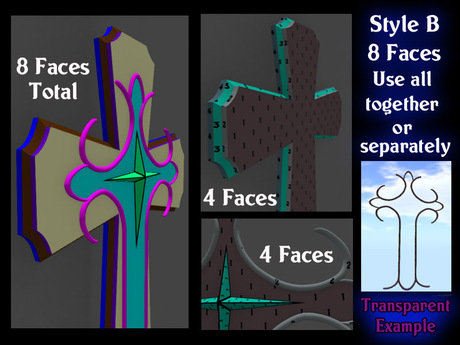 Second Life Marketplace - Mesh Crosses - FULL PERM - 3 Styles
